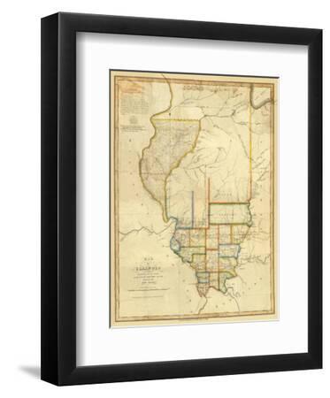'Map of Illinois, c.1820' Prints - John Melish | AllPosters.com