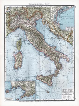'Map of Italy, 1900' Giclee Print | AllPosters.com
