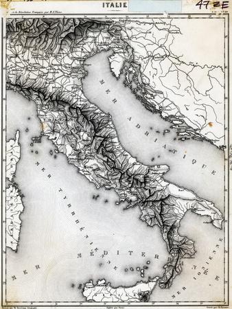 'Map of Italy Undated Engraving' Giclee Print | AllPosters.com