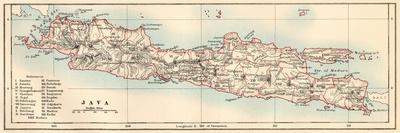 'Map of Java (Indonesia), Ca. 1870 - Map of Java, 1870S - Color ...