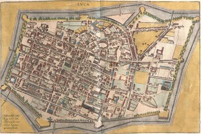 'Map of Lucca from Civitates Orbis Terrarum' Giclee Print | AllPosters.com
