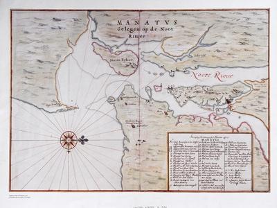 'Map of Manhattan, North America, 1639' Giclee Print - Johannes ...