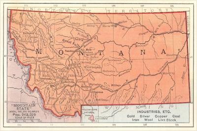 'Map of Montana' Posters | AllPosters.com