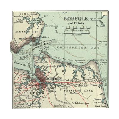 'Map of Norfolk' Giclee Print - Encyclopaedia Britannica | AllPosters.com