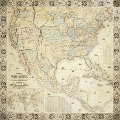 'Map Of North America, 1853' Giclee Print - Jacob Monk | AllPosters.com
