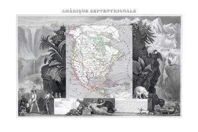 'Map of North America, 1865' Giclee Print | AllPosters.com
