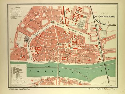 'Map of Orléans France' Giclee Print | AllPosters.com