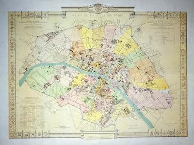 'Map of Paris in 1789, 1887' Giclee Print | AllPosters.com