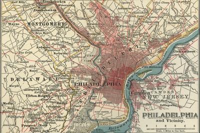 'Map of Philadelphia (C. 1900), Maps' Posters - Encyclopaedia ...