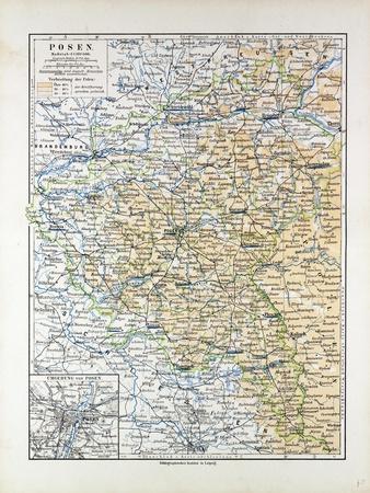 'Map of Posen (Poznan) Poland, 1899' Giclee Print | AllPosters.com