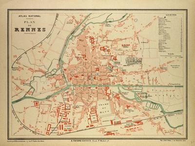 'Map of Rennes France' Giclee Print | AllPosters.com