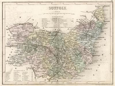 'Map of Suffolk' Prints | AllPosters.com
