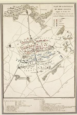 'Map of the Battle of Waterloo, 18 June 1815' Giclee Print | AllPosters.com