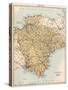 Map of the Count of Devon (England), circa 1870. 19Th Century ...