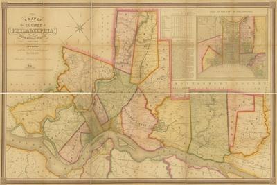 'Map of the County of Philadelphia from Actual Survey, 1843' Giclee ...
