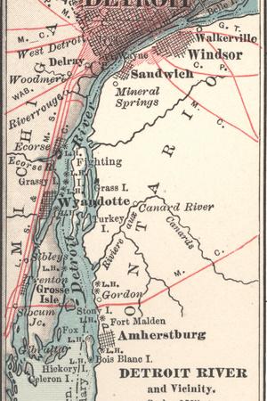'Map of the Detroit River (C. 1900), Maps' Prints - Encyclopaedia ...