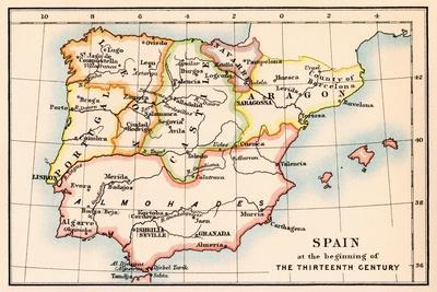 'Map of the Iberic Peninsula under the Moors (Arab Muslim Domination ...