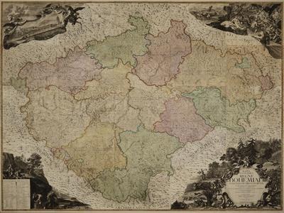 'Map of the Kingdom of Bohemia, 1722' Giclee Print | AllPosters.com