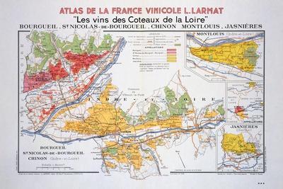 'Map of the Loire Region: Bourgueil' Giclee Print | AllPosters.com