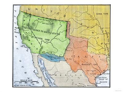 'Map of the Territory Ceded by Mexico to the U.S. after the Mexican ...