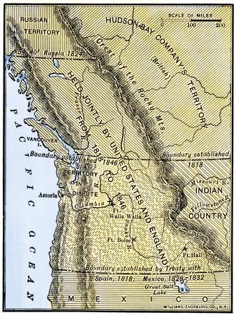 'Map of the Territory of Oregon Showing the Borders of the United ...