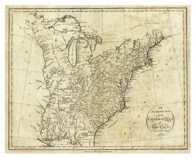 'Map of the United States of America, c.1796' Art - John Reid ...