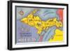 'Map of the Upper Peninsula, Michigan' Art | AllPosters.com