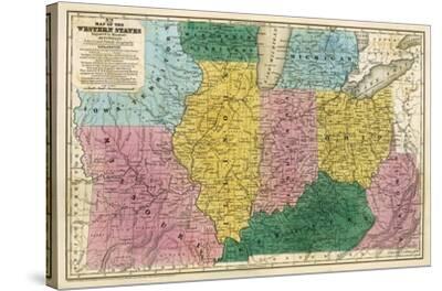 'Map of the Western States, c.1839' Stretched Canvas Print - Samuel ...