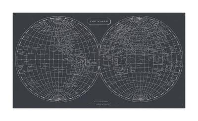 'Map of the World, 1812 (chalkboard)' Giclee Print - Aaron Arrowsmith ...