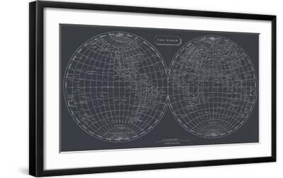 'Map of the World, 1812 (chalkboard)' Giclee Print - Aaron Arrowsmith ...