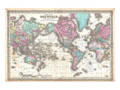 1850 Map Of The World - Map