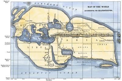 'Map of the World According to Ancient Greek Geographer Eratosthenes ...