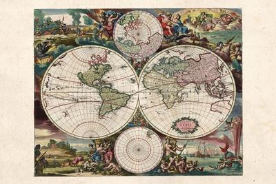 'Map of the World, J. B. Homann, 1716' Giclee Print | AllPosters.com