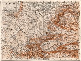 'Map of Turkestan (Central Asia) Regions, Ca. 1870 - Lithography - (Map ...