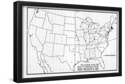 'Map of United States (Cities of 25,000, 1900) Art Poster Print' Prints ...