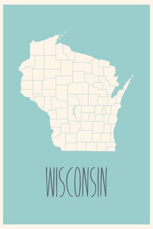 'Map of Wisconsin' Prints | AllPosters.com