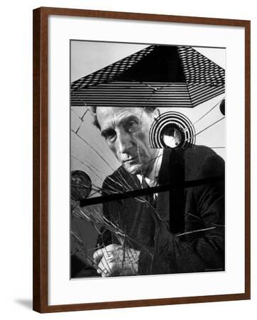'Marcel Duchamp Sitting Behind Example of Dada Art' Premium ...