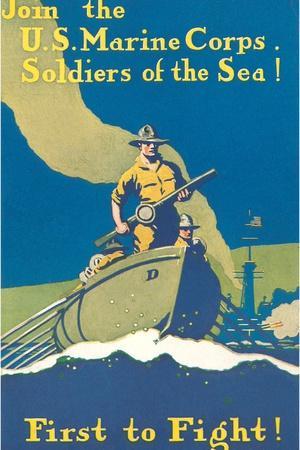 Marine Recruitment Poster, First to Fight | AllPosters.com