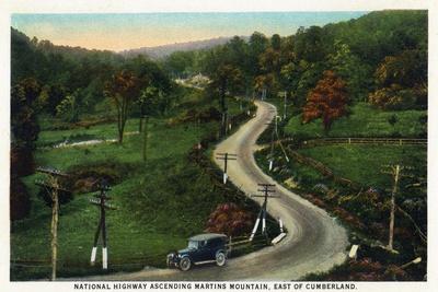 'Martins Mountain, Maryland - National Road Scene East of Cumberland ...
