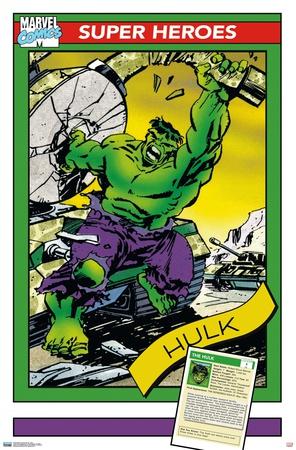 'Marvel Trading Cards - Hulk' Prints - Trends International ...