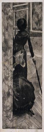'Mary Cassatt at the Louvre, the Paintings Gallery, 1879-80 (Etching, Soft-Ground Etching ...