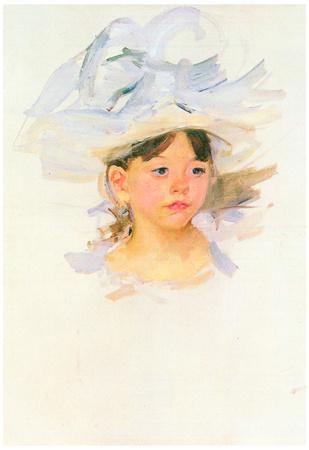 'Mary Cassatt Ellen Mary Cassat with Large Blue Hat Art Print Poster ...