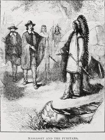 'Massasoit Visiting the Puritans' Giclee Print | AllPosters.com