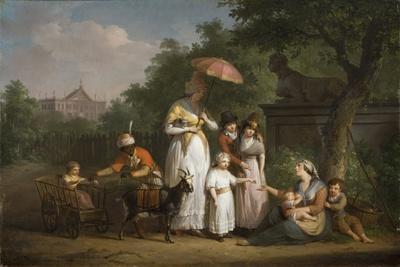 'Une Famille Noble Distribue Des Aumones Dans Un Parc - A Noble Family Distributing Alms in a ...