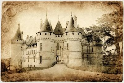'Castles of France- Chaumont - Artistic Toned Vintage Picture' Poster ...