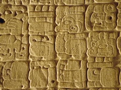 'Mayan Carvings on Stela, Tikal, Guatemala, Central America ...