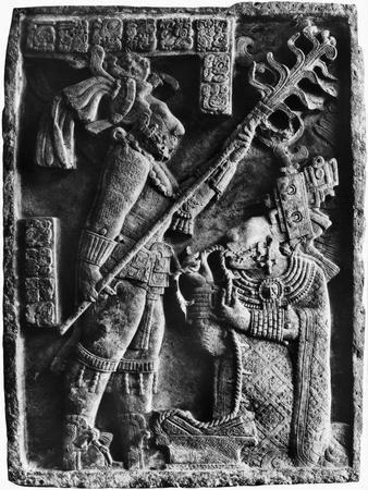 'Mayan Stone Relief of Xoc Performing a Blood-Letting Ritual' Giclee ...
