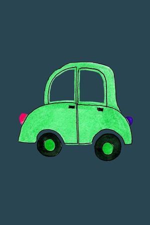 Green car dark blue Print - Meagan Peacock | AllPosters.com