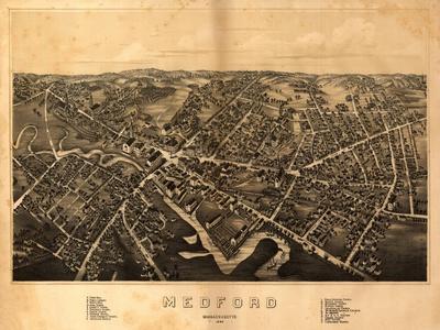 'Medford, Massachusetts - Panoramic Map' Prints - Lantern Press ...