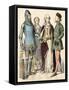 Medieval Costumes of a Knight, an Eveque, a Noble Lady and a Gentleman ...